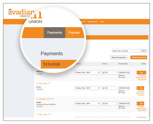 Avadian Credit Union | Bill Pay Update